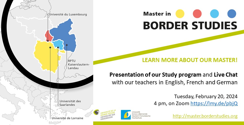 Master in Border Studies Live Chat, February 20, 2024 at 4 pm ...
